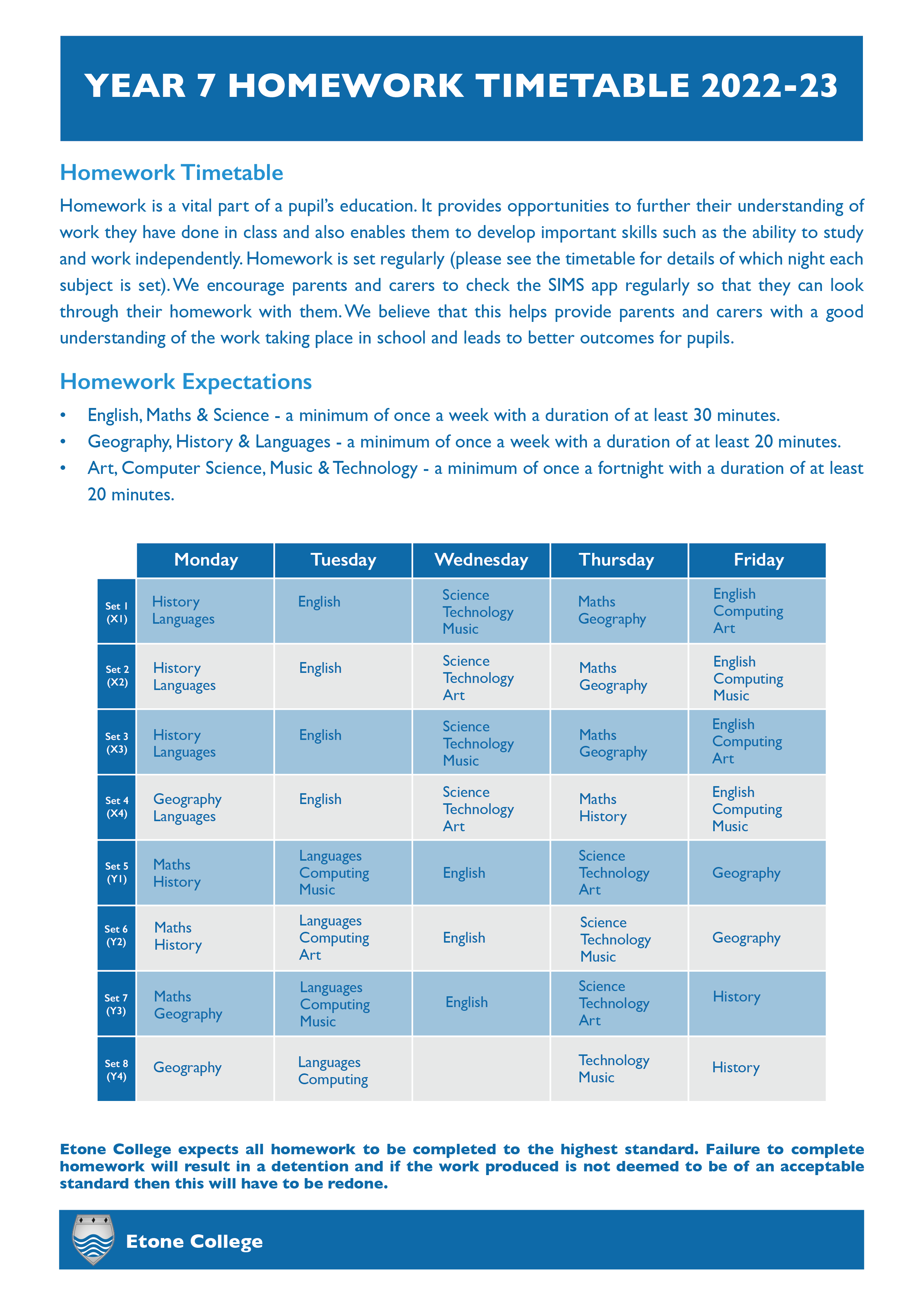 Homework – Etone College