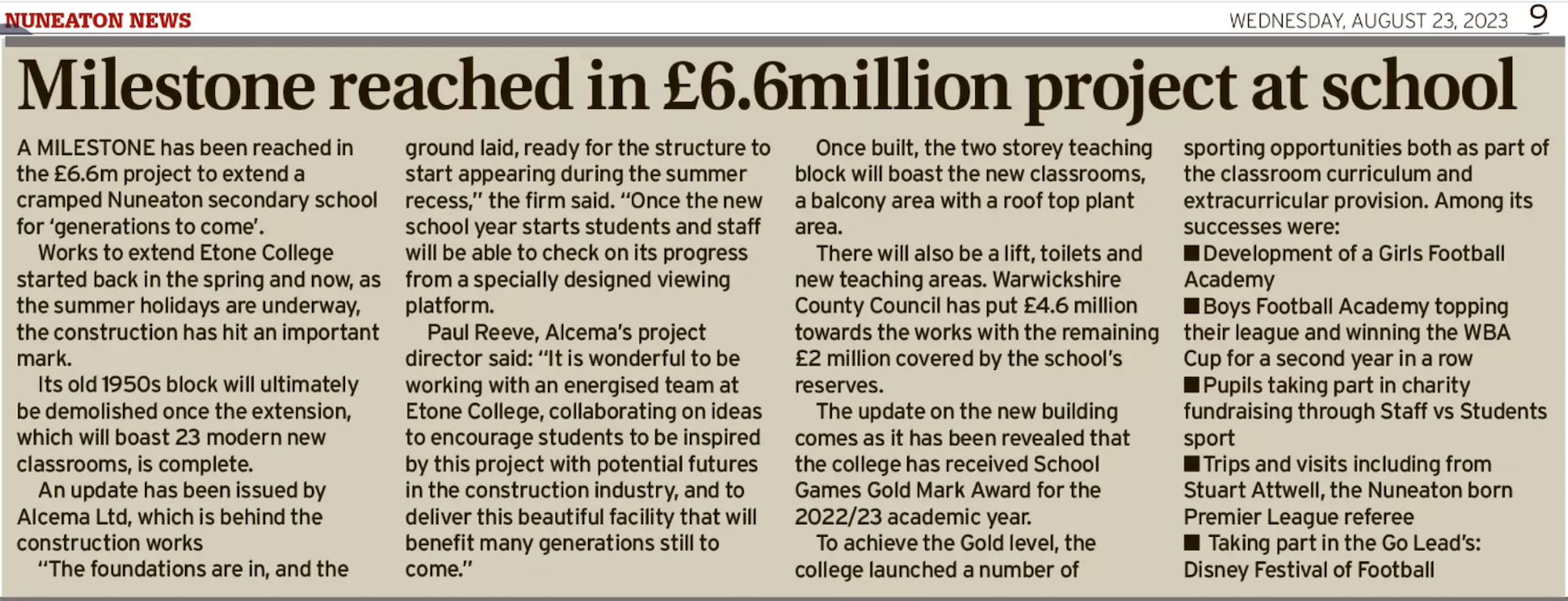 Newspaper Again! - Etone College